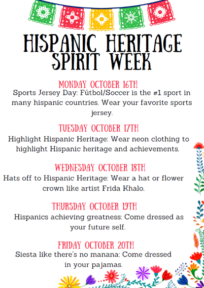 Hispanic Heritage Spirit Week | Harvey R. Newlin Elementary School