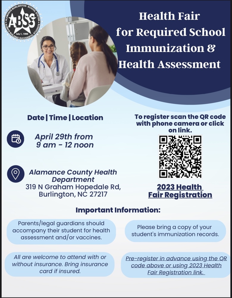 Health Fair for Required Immunizations | Hawfields Middle School