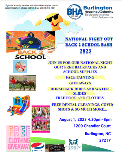 National Night Out Back to School Bash | Harvey R. Newlin Elementary School